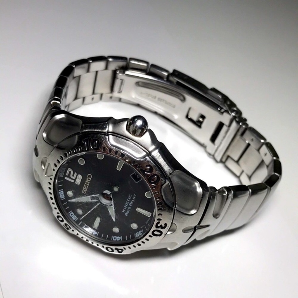 Seiko Kinetic Auto Relay Stainless Steel Watch - Gem